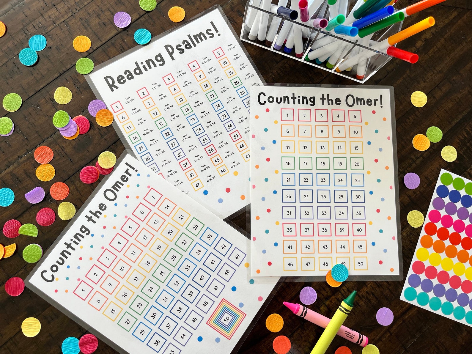 Counting the Omer, Spring Feast Activity, Psalms Reading Printable ...