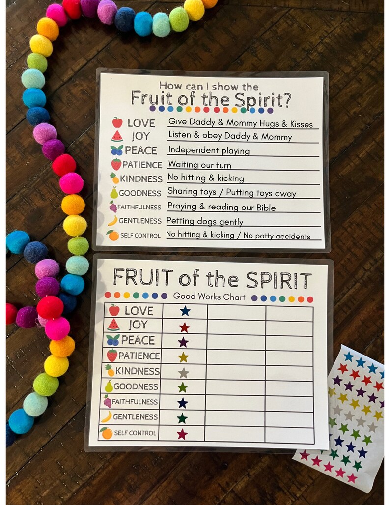 Fruit of the Spirit, Good Works Chart, Biblical Behavior, Rewards ...