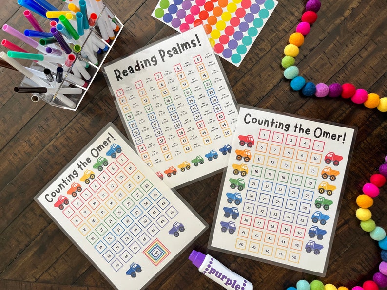 Counting the Omer, Spring Feast Activity, Psalms Reading Printable ...