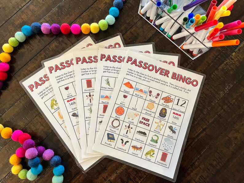 Passover Bingo, Bible Games, Pesach Educational Activity, Kids ...