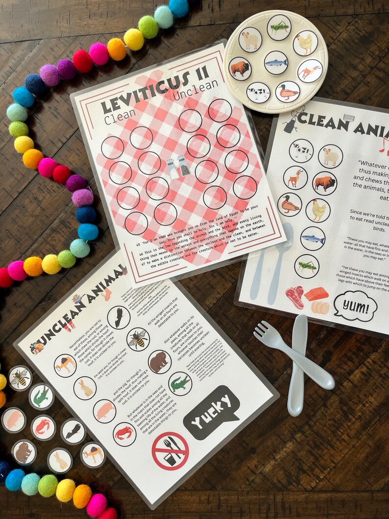 Clean and Unclean Food, Bible Activity, Preschool Printable, Leviticus ...