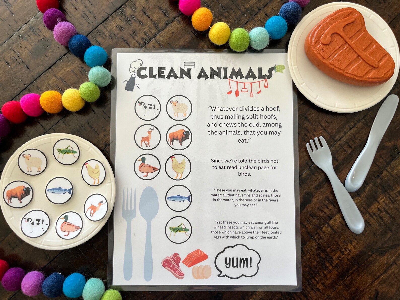 Clean and Unclean Food, Bible Activity, Preschool Printable, Leviticus ...
