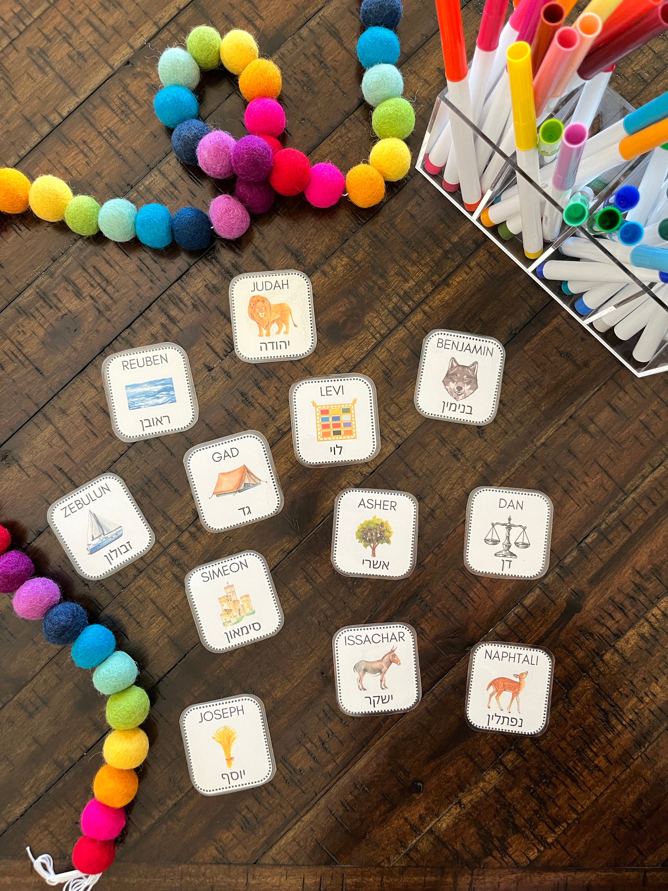 Twelve Tribes of Israel, Genesis Matching Activity, Homeschool Memory ...