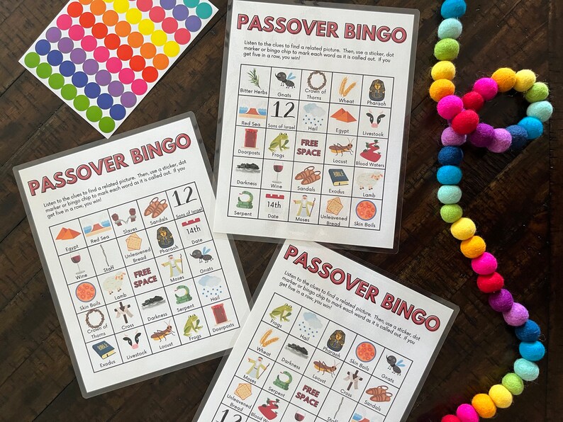 Passover Bingo, Bible Games, Pesach Educational Activity, Kids ...