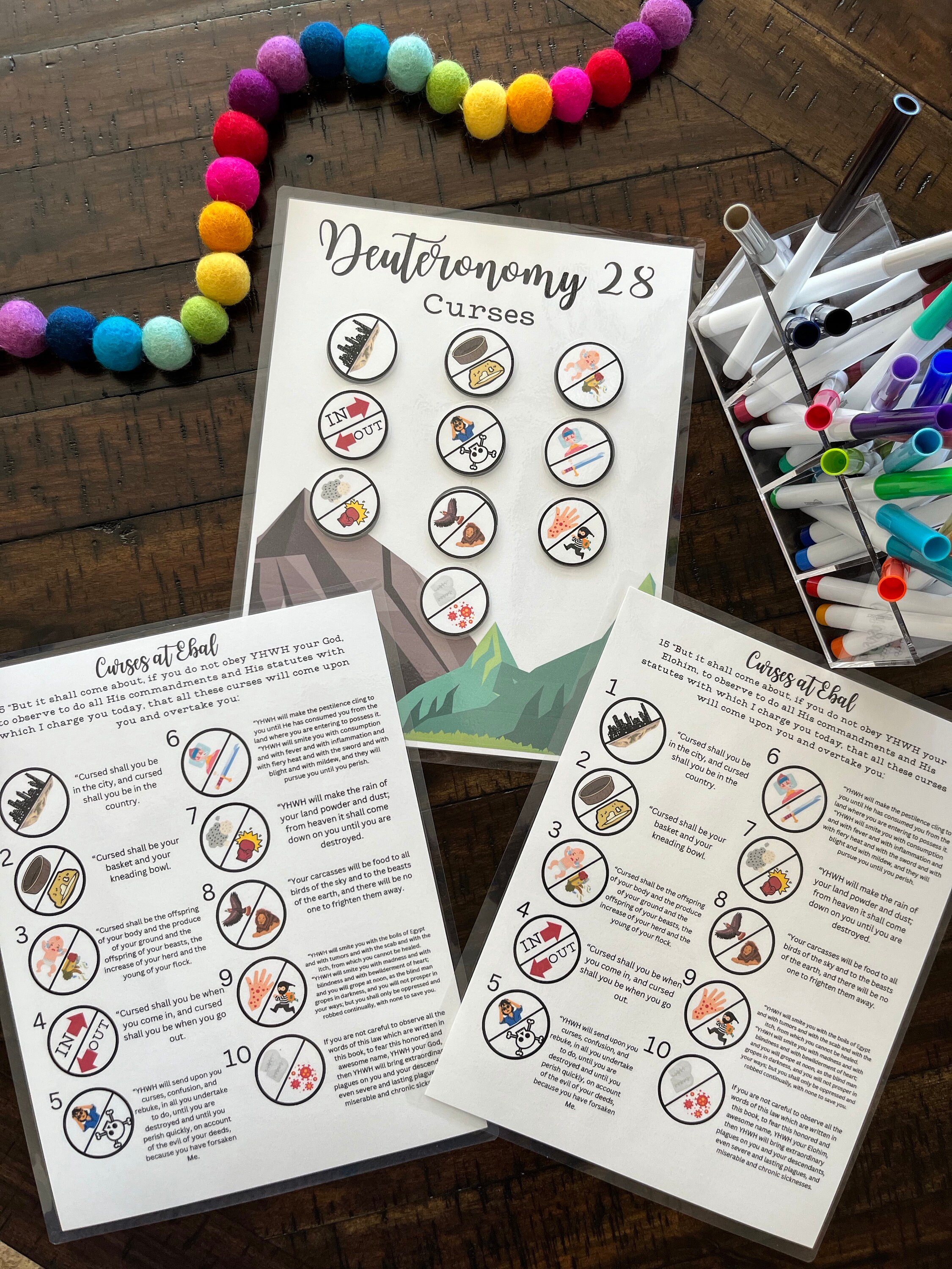 Blessings and Curses Bible Activity, Deuteronomy Printable, Preschool ...