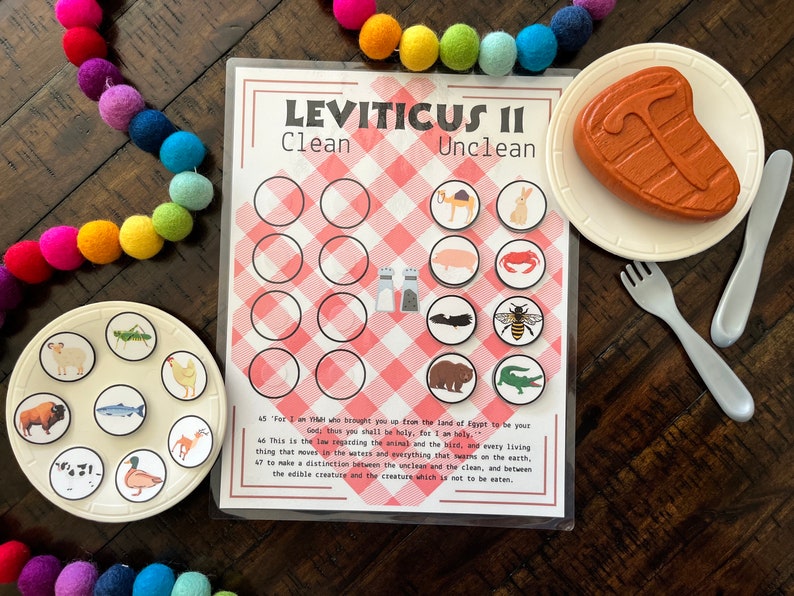 Clean and Unclean Food, Bible Activity, Preschool Printable, Leviticus ...