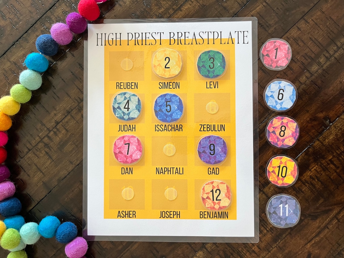 High Priest Bible Activity, 12 Tribes of Israel, Preschool Printable ...