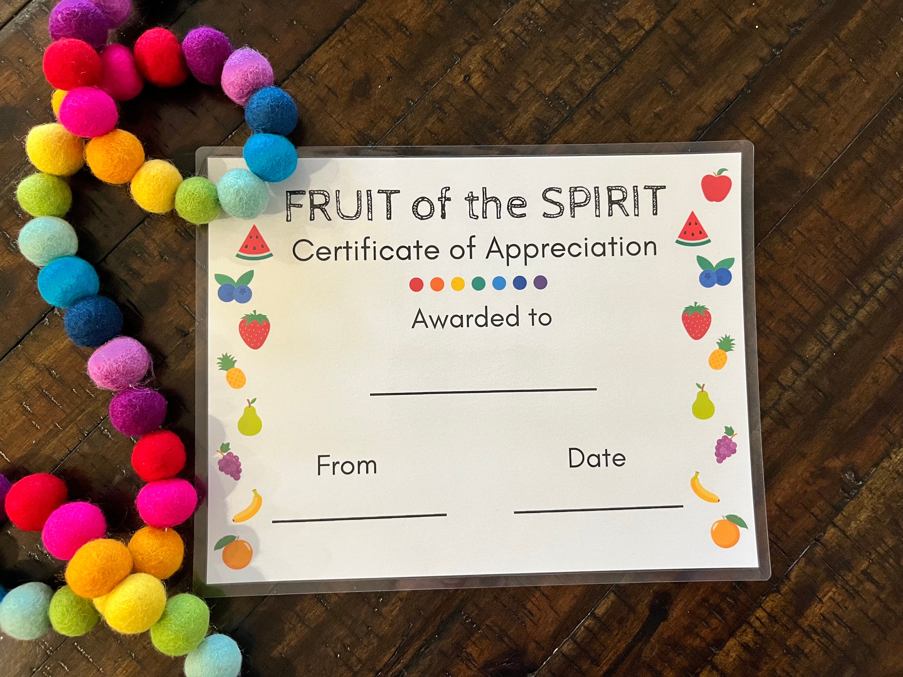 Fruit of the Spirit, Good Works Chart, Biblical Behavior, Rewards ...
