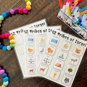 Twelve Tribes of Israel, Genesis Matching Activity, Homeschool Memory ...