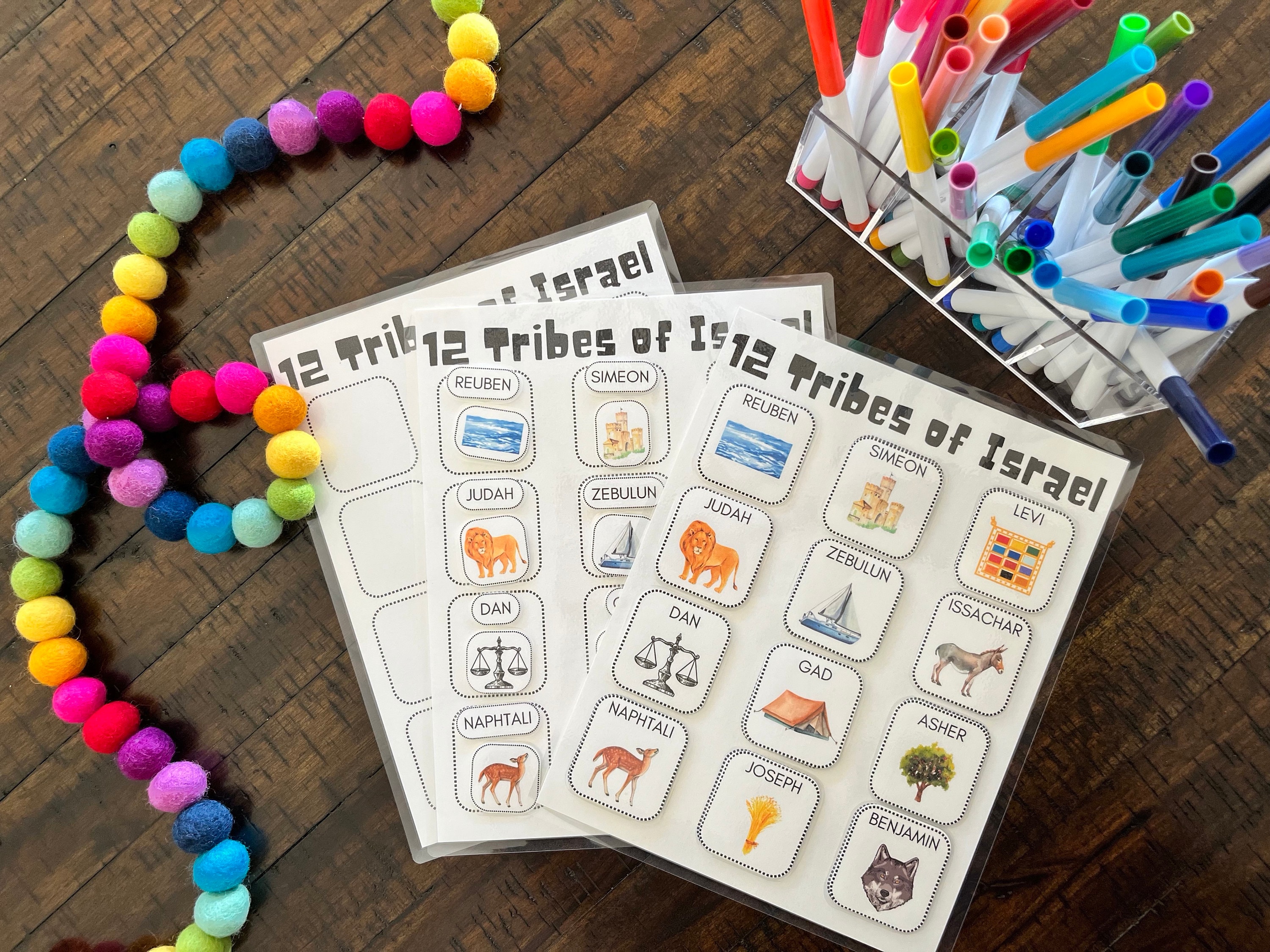 Twelve Tribes of Israel, Genesis Matching Activity, Homeschool Memory ...