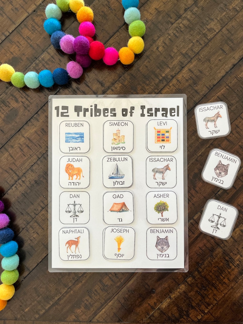 Twelve Tribes of Israel, Genesis Matching Activity, Homeschool Memory ...
