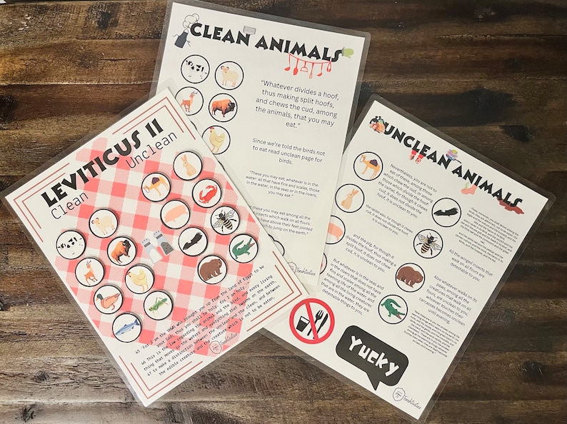 Clean and Unclean Food Bible Activity Preschool Printable - Etsy