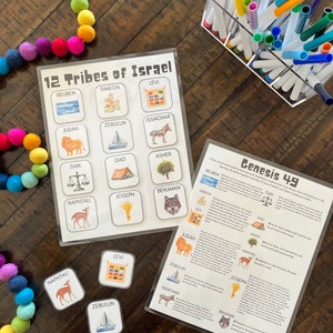 Twelve Tribes of Israel, Genesis Matching Activity, Homeschool Memory ...