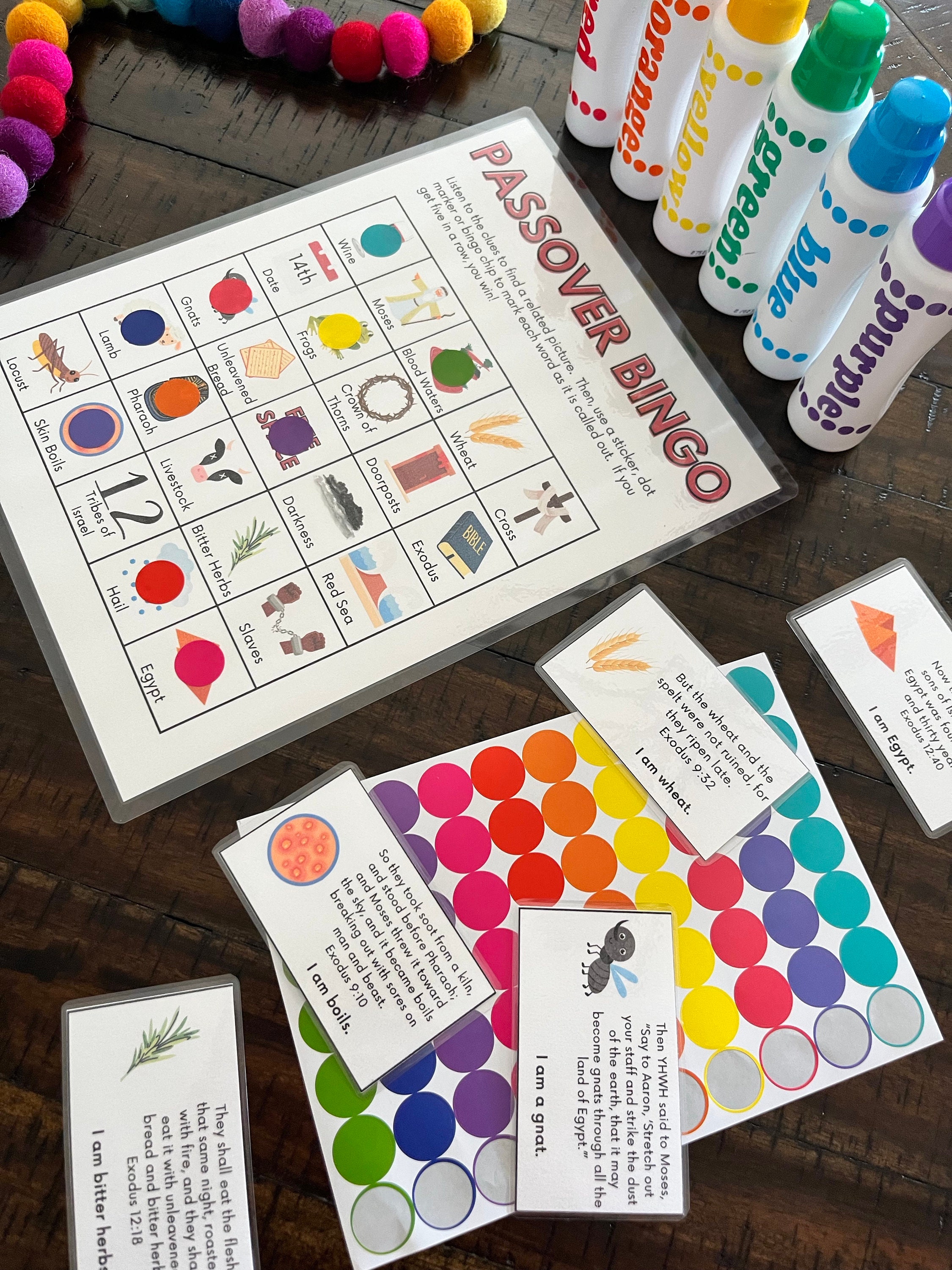 Passover Bingo, Bible Games, Pesach Educational Activity, Kids ...