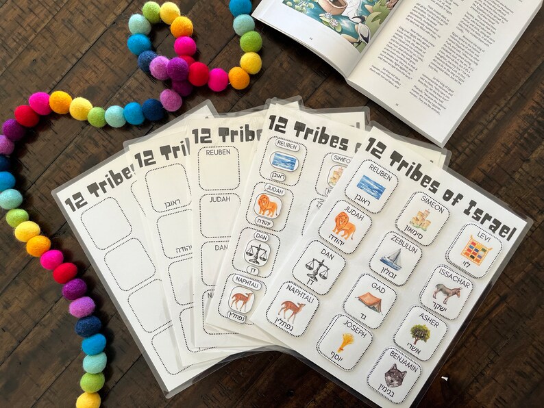 Twelve Tribes of Israel, Genesis Matching Activity, Homeschool Memory ...