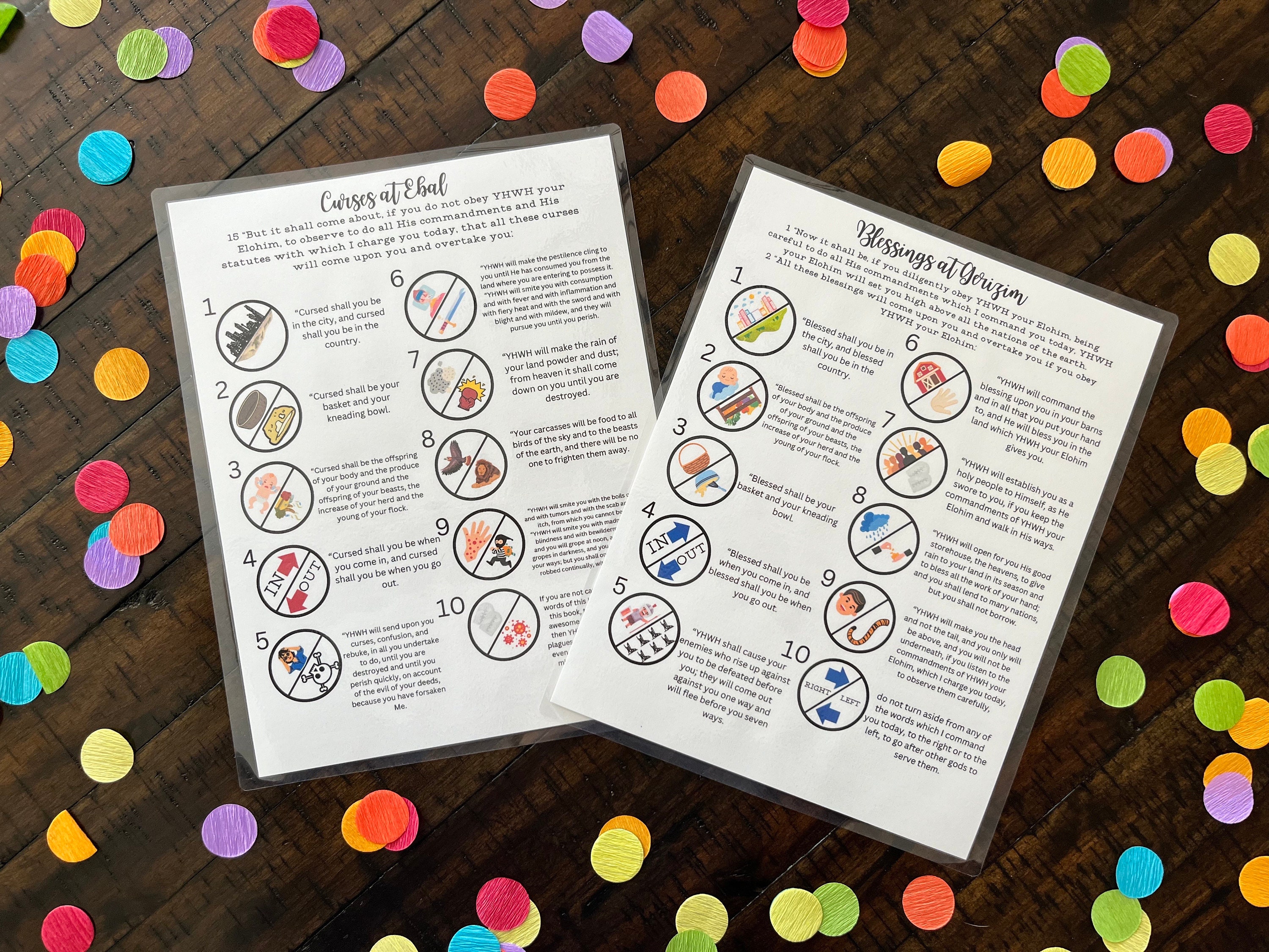 Blessings and Curses Bible Activity, Deuteronomy Printable, Preschool ...