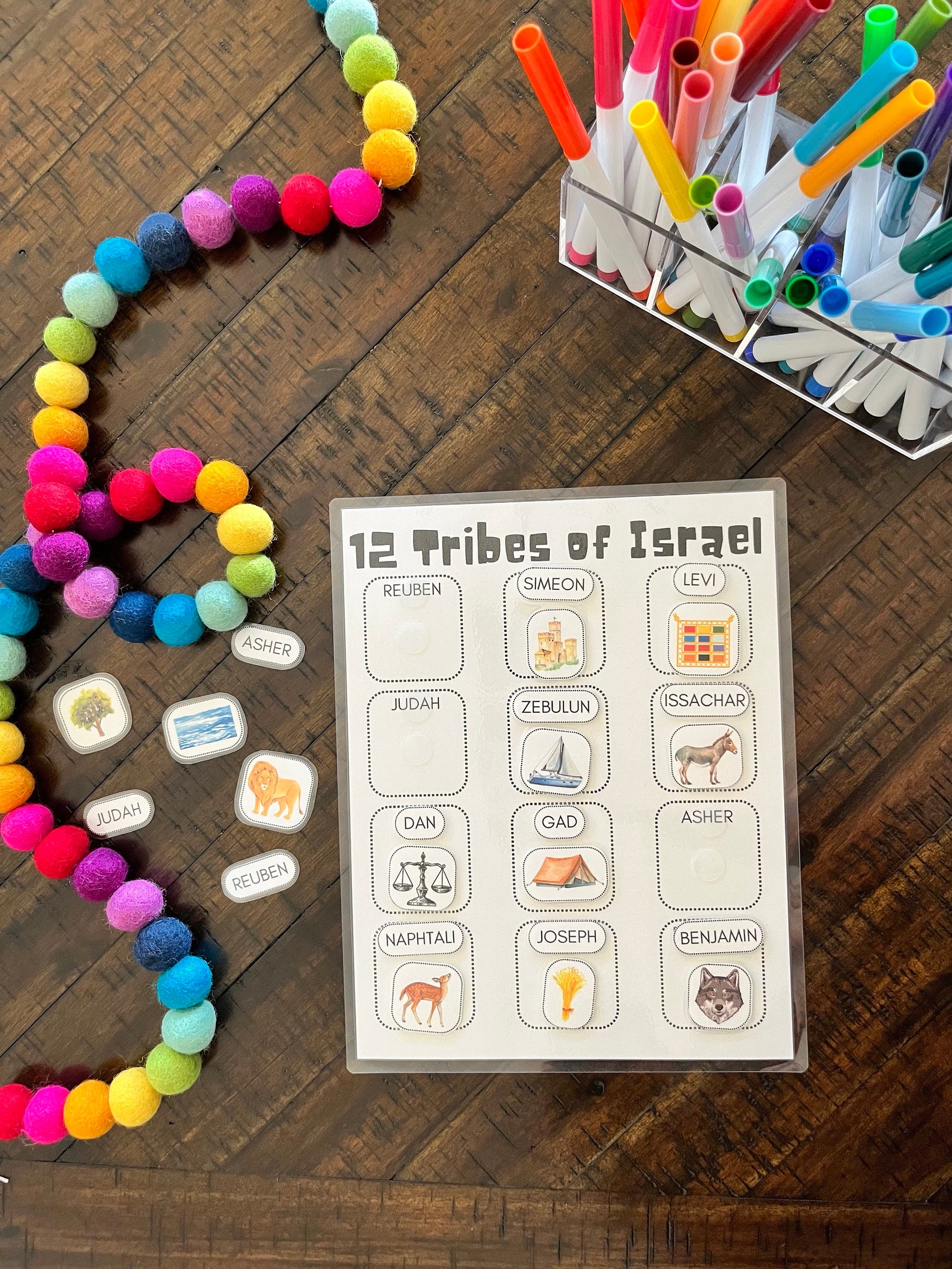 Twelve Tribes of Israel, Genesis Matching Activity, Homeschool Memory ...