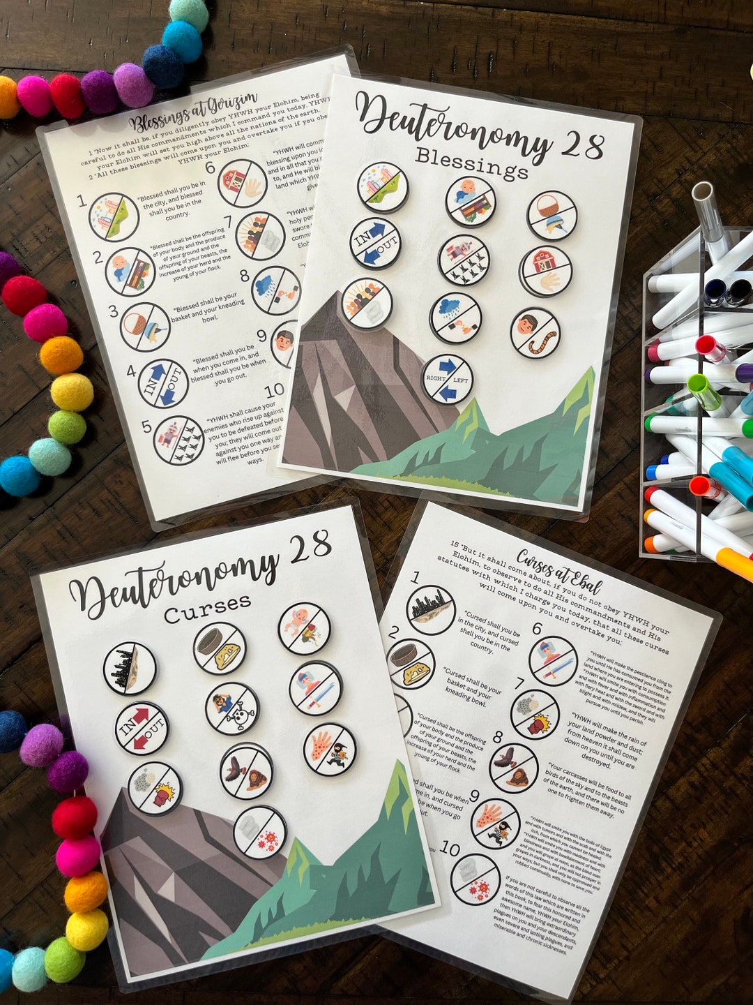 Blessings and Curses Bible Activity, Deuteronomy Printable, Preschool ...