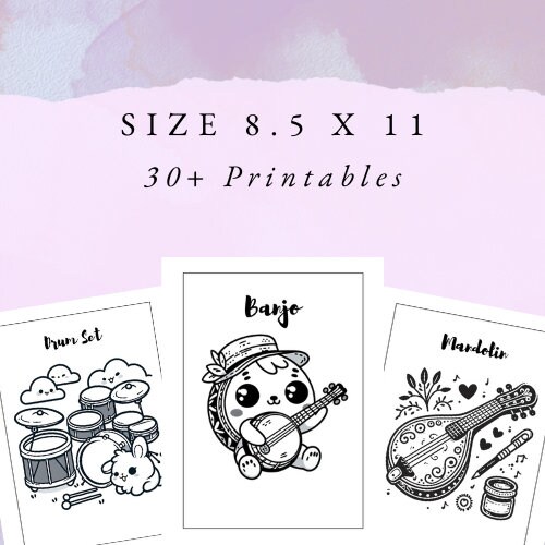 Musical Instruments Coloring Pages | 30+ Pages | Music Education ...