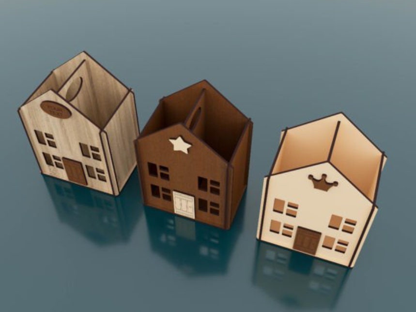 Laser Cut Pencil Holder Svg Files - Etsy