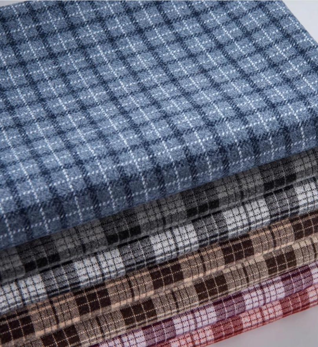 Plaid Woolen Fabric, Thick Woolen Fabric, Faux Wool Fabric, Autumn ...