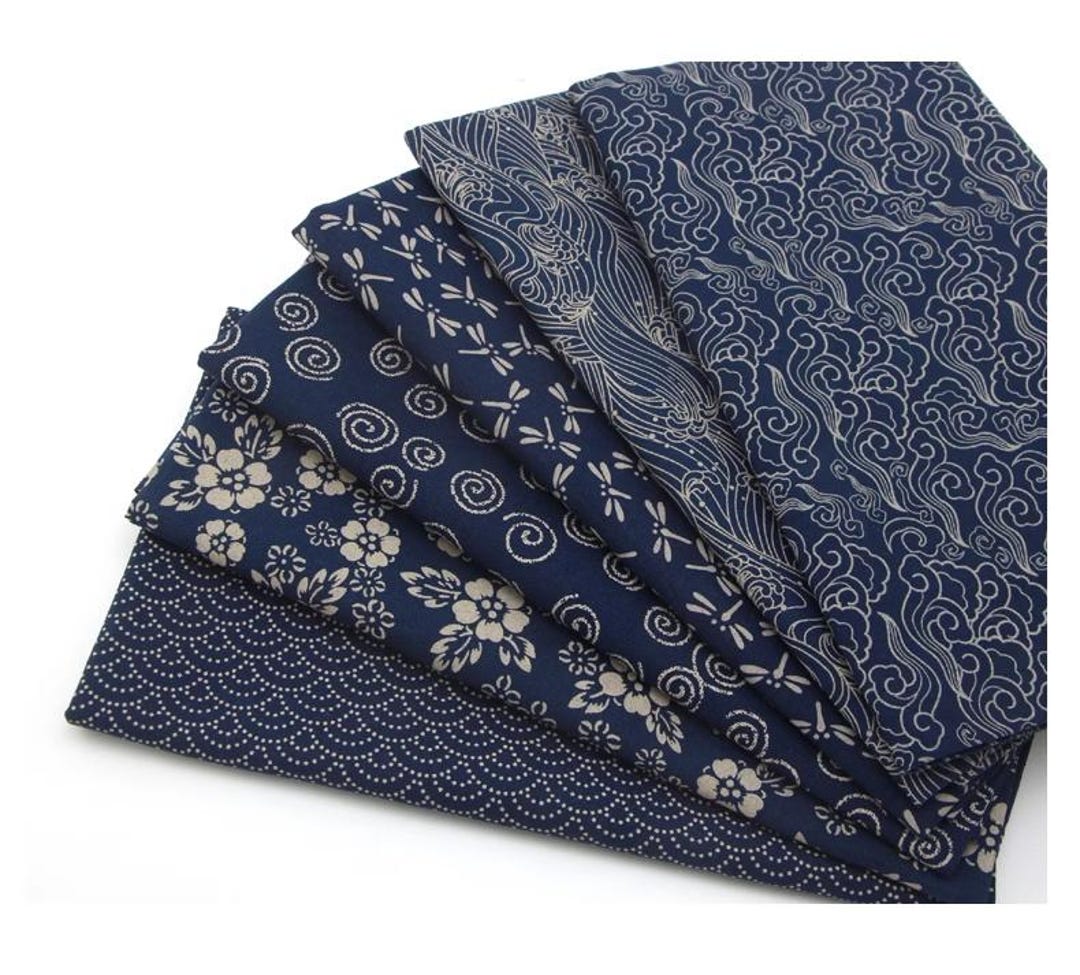 Japanese Fabric, Cotton Fabric, Sewing Fabric, Vintage Fabric, Blue ...