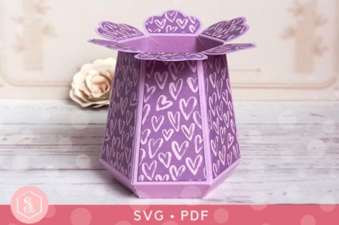 Hexagonal Florist Box SVG PDF Template - Etsy