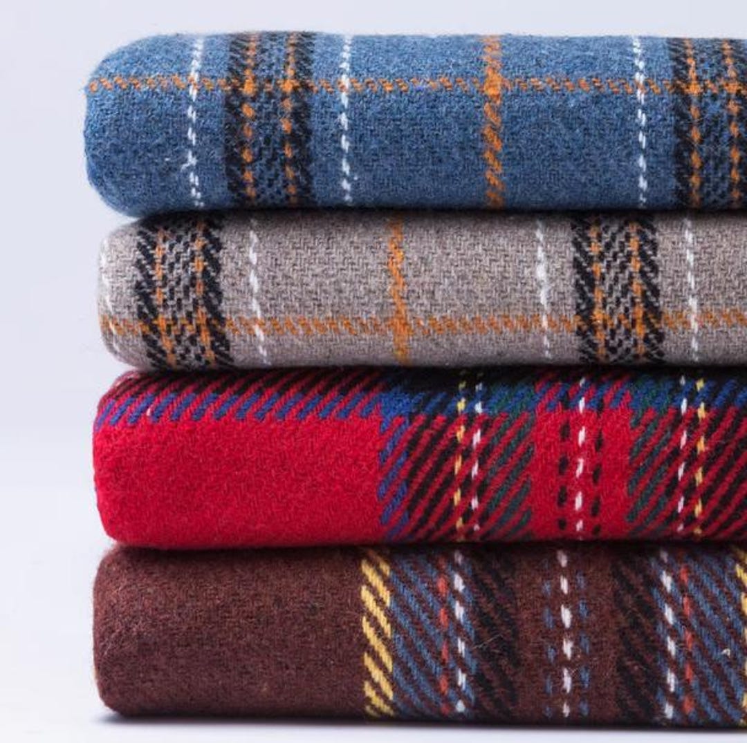 Plaid Woolen Fabric, Thick Woolen Fabric, Faux Wool Fabric, Autumn ...