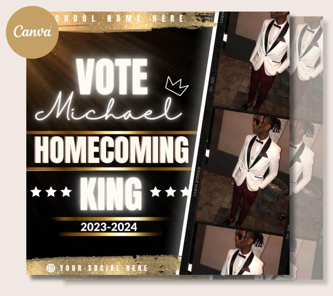 Vote Homecoming King I Homecoming King Flyer I Class Campaign Flyer I ...