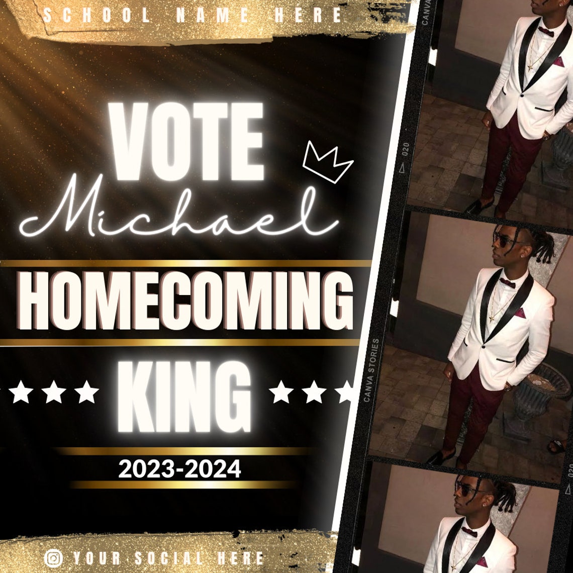 Homecoming King Vote Flyer: Social Media Campaign (PDF Template) - Etsy