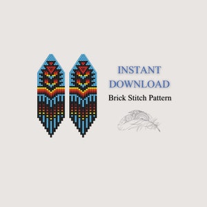 Brick Stitch Pattern, Seed Bead Earring Pattern Indigenous, Native ...