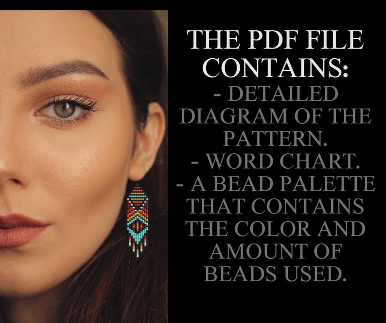 Brick Stitch Pattern, Seed Bead Earring Pattern Indigenous, Native ...