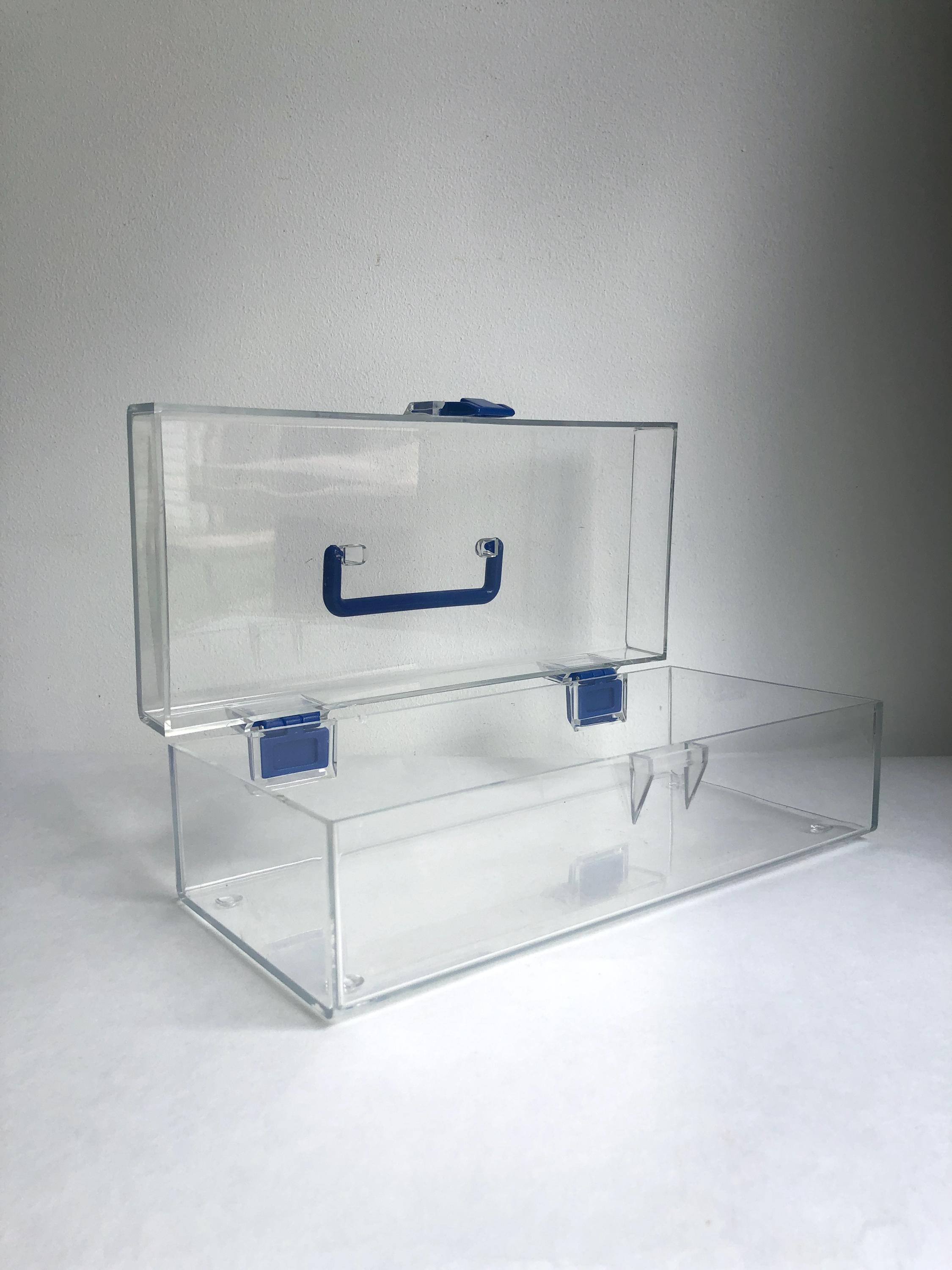 Vintage Cassette Case, 70s, Cassette Box Transparent Blue, DJ Case ...