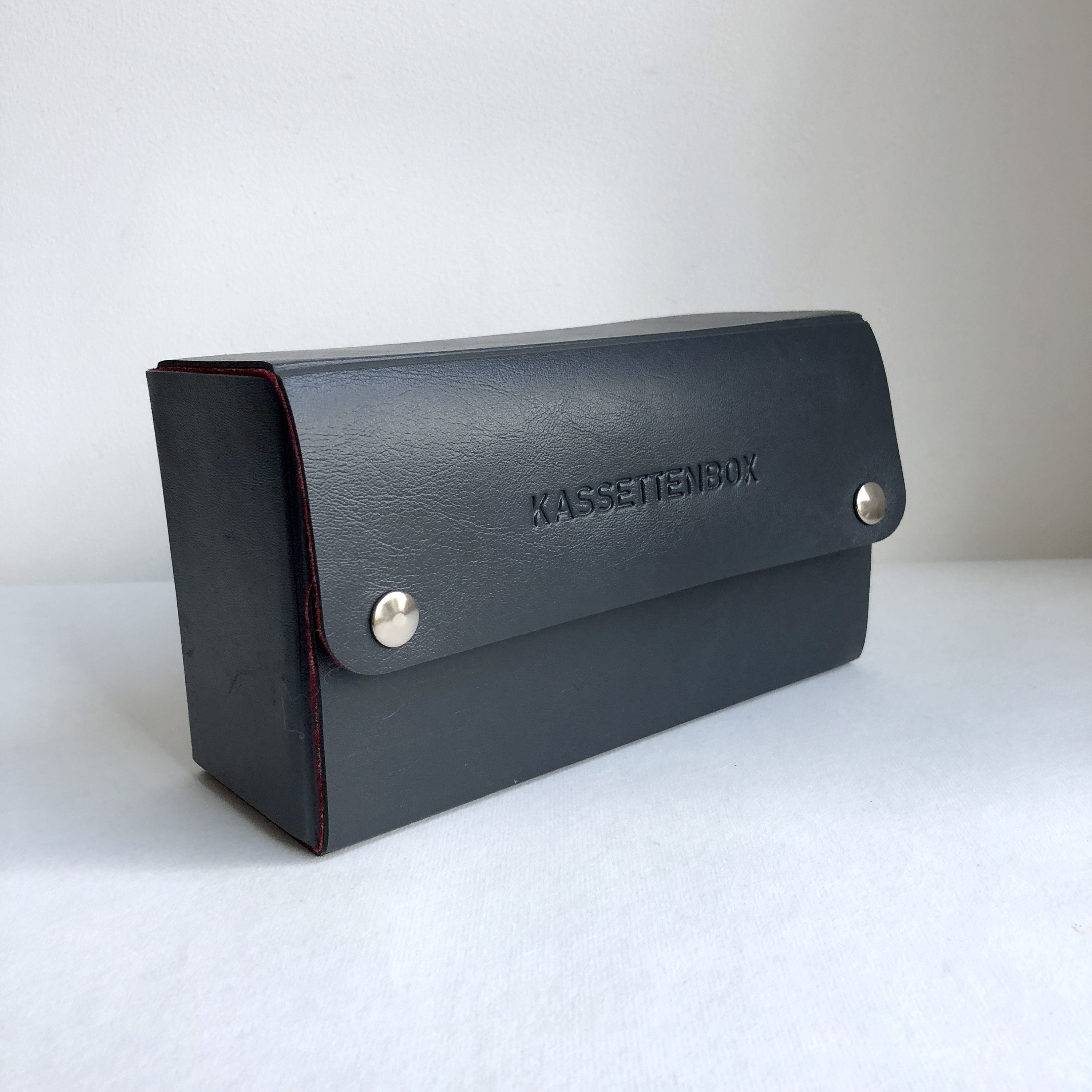 Vintage Cassette Box large GDR, 70s, Leather Look, Dark Blue, Cassette ...