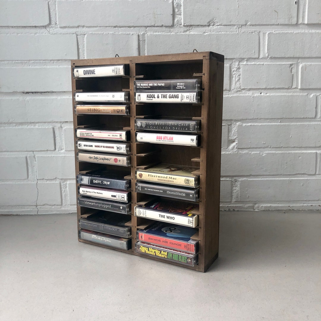 Stable Cassette Shelf, Dark Wood, for 30 Cassettes, 70s, Vintage ...