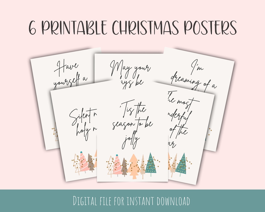 Printable Christmas Posters Holiday Decor Gift for Friend - Etsy