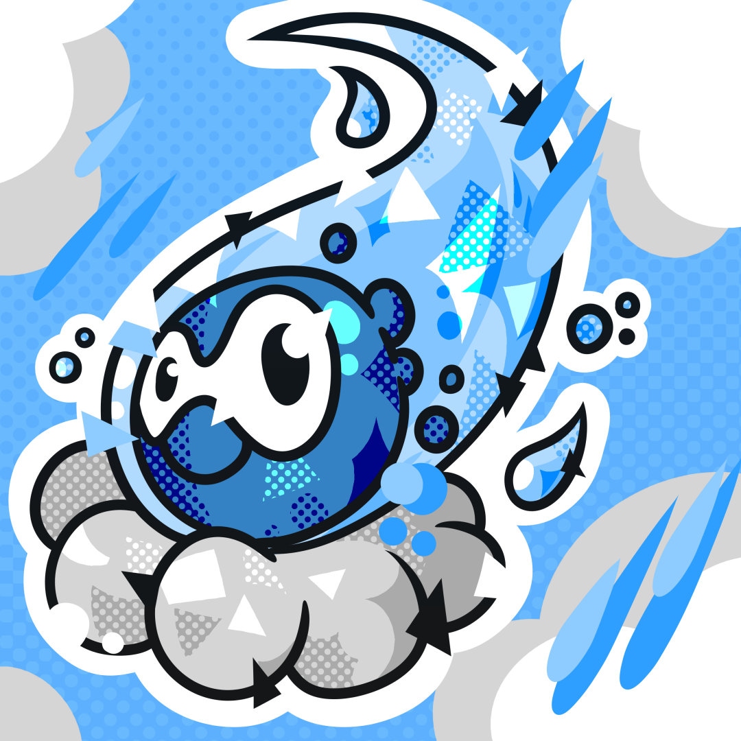 Castform (rainy) Pokémon 8"x8" Digital File - Etsy