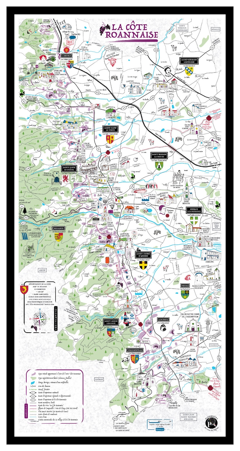 Map of the Roannaise Coast / “at the Heart of the Regions” Collection ...