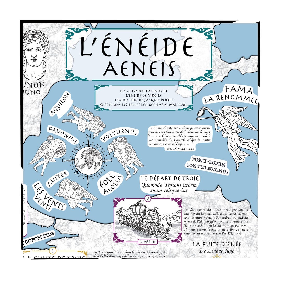 Map of the Aeneid / "at the Heart of Myths" Collection - Etsy UK