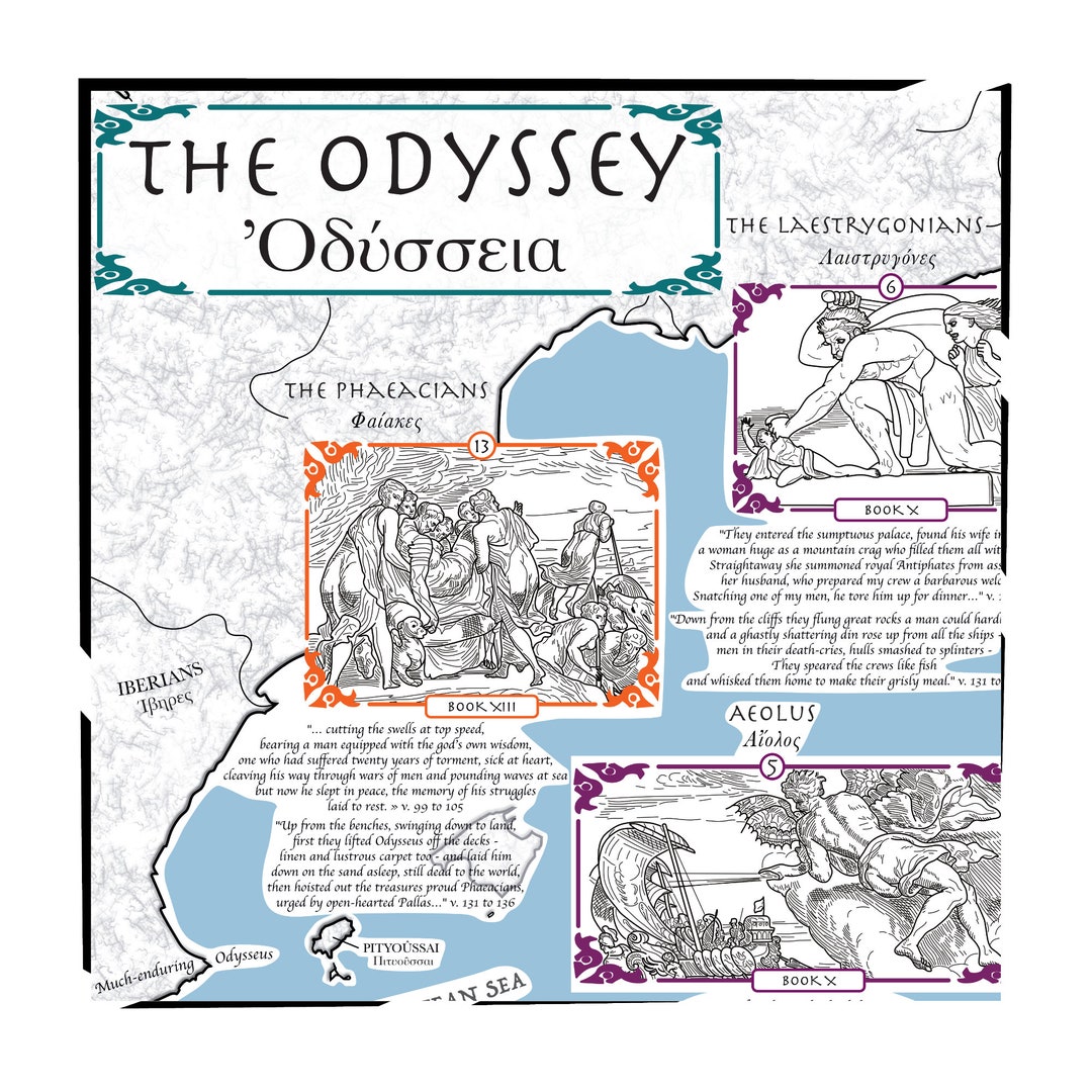 The Odyssey Map / Collection "in the Heart of Myths" - Etsy