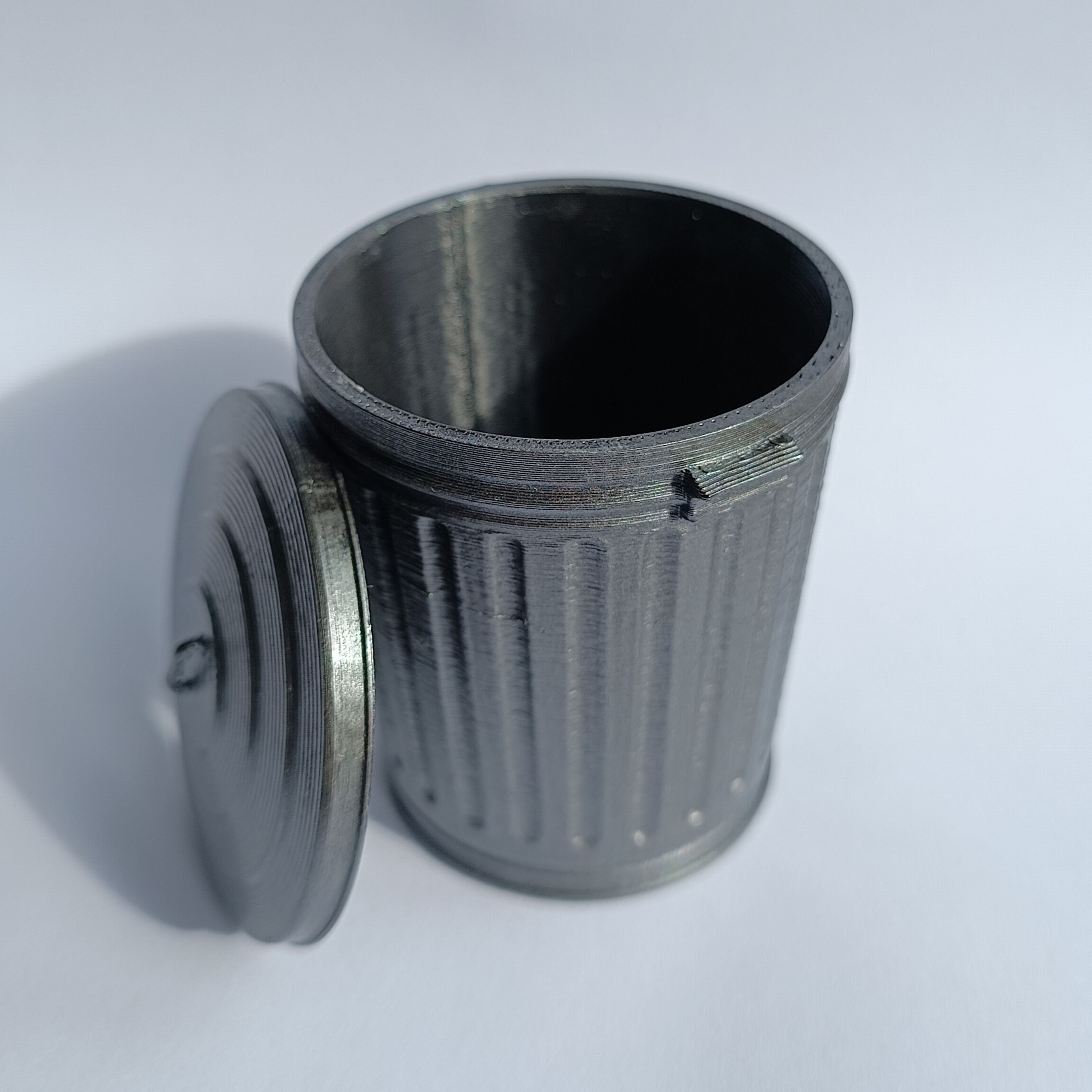 STL File 1/12 Scale Metal Trash Can Model for Dollhouses and Miniature ...