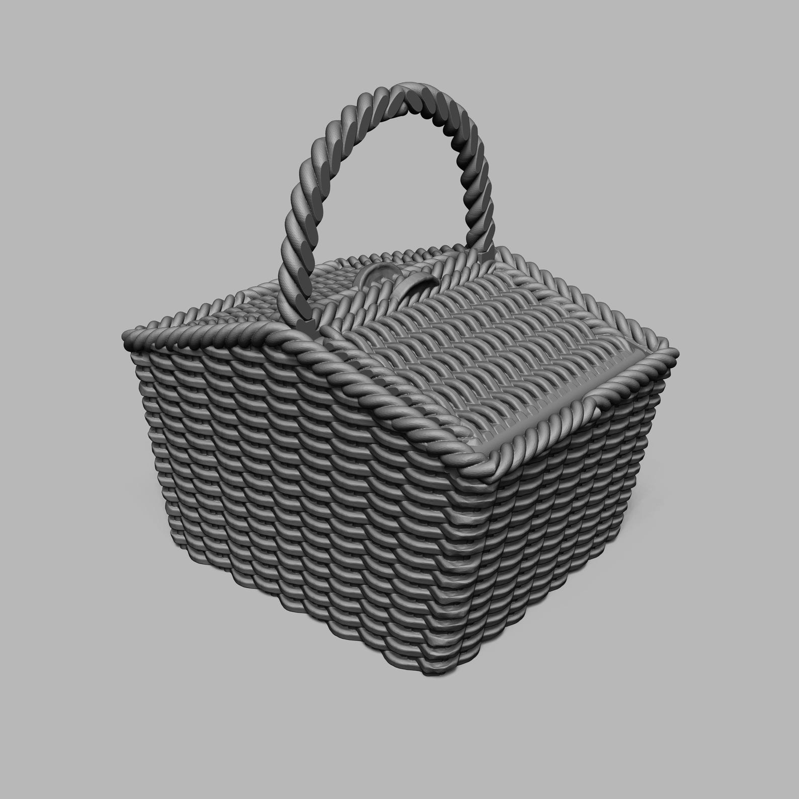 STL File - 1/12 Scale Miniature Wicker Picnic Basket Stl for Dollhouses ...
