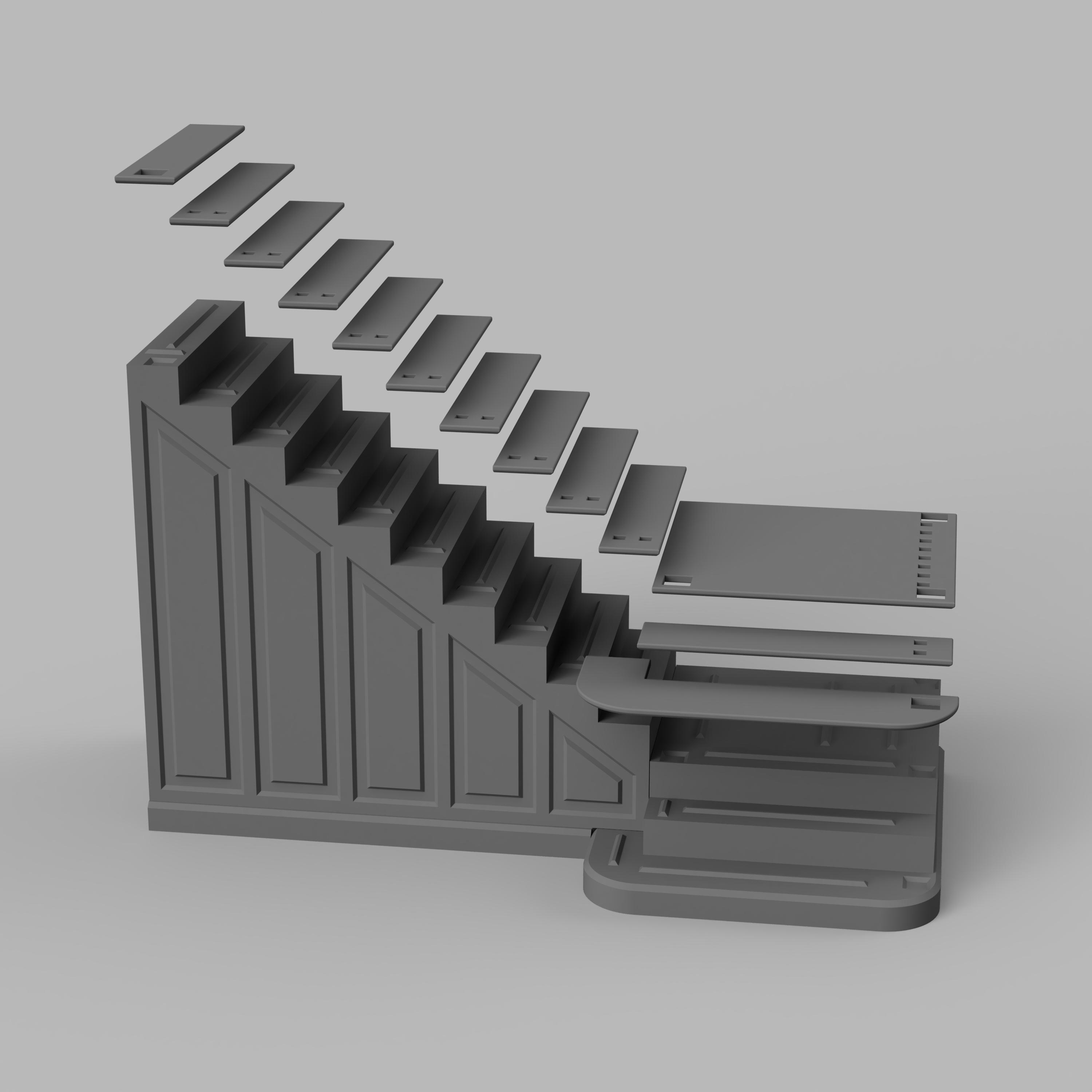 STL File - 1/12 Scale L Shaped Staircase STL for Dollhouses - Etsy