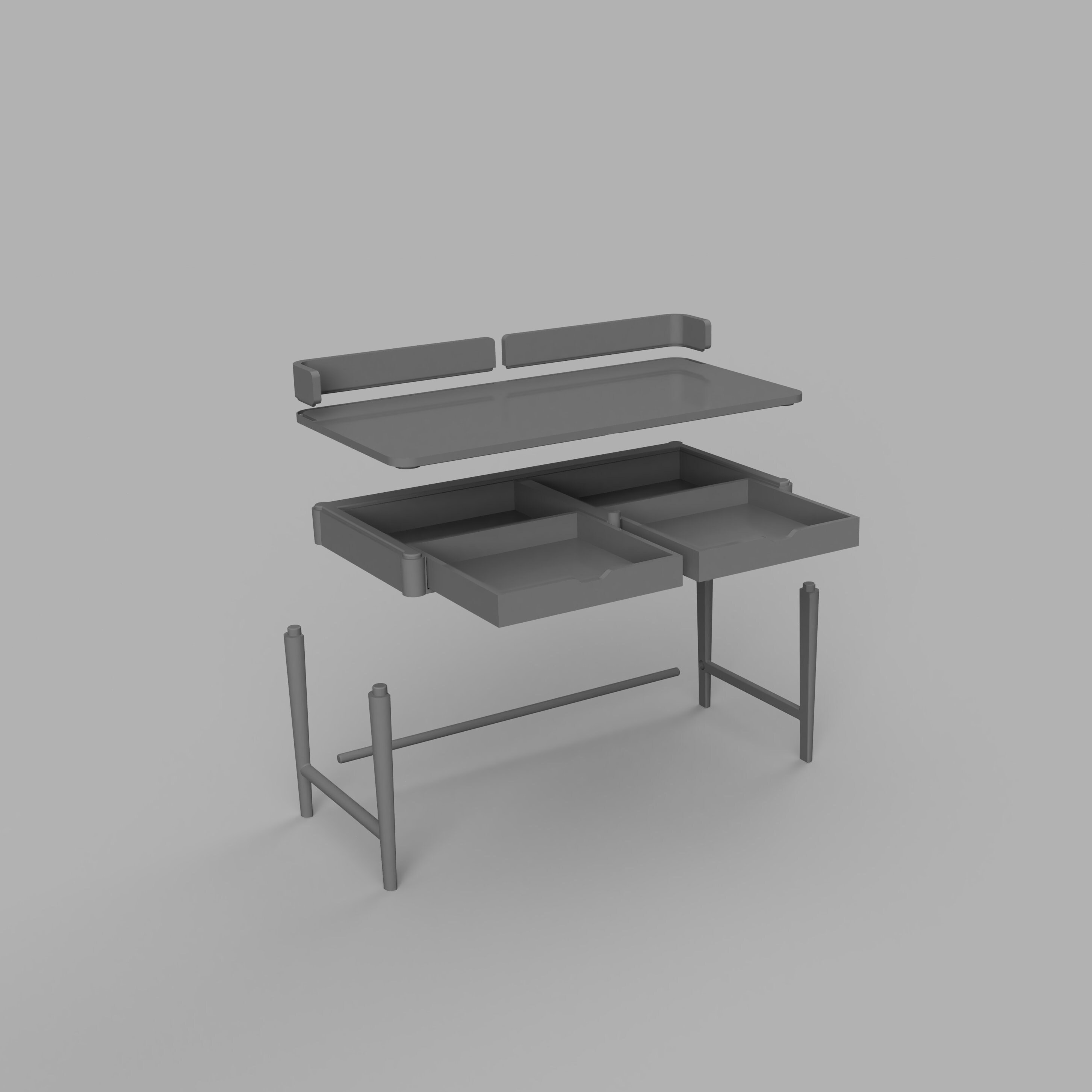 STL File - 1/12 Scale Desk STL for Dollhouses and Miniature Projects ...