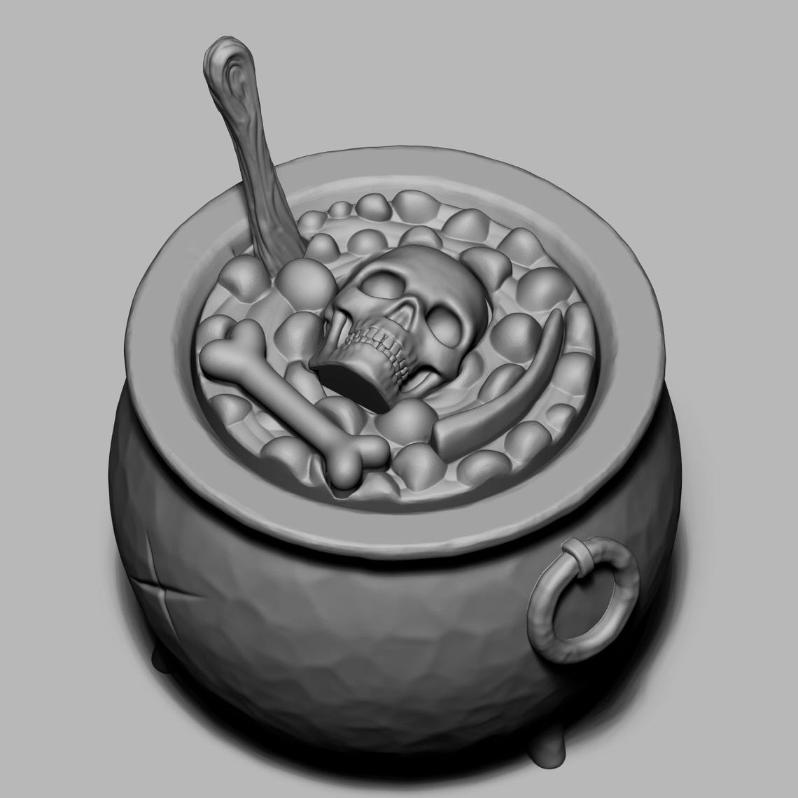 STL File - 1/12 Scale Halloween Witch’s Cauldron STL for Dollhouses and ...