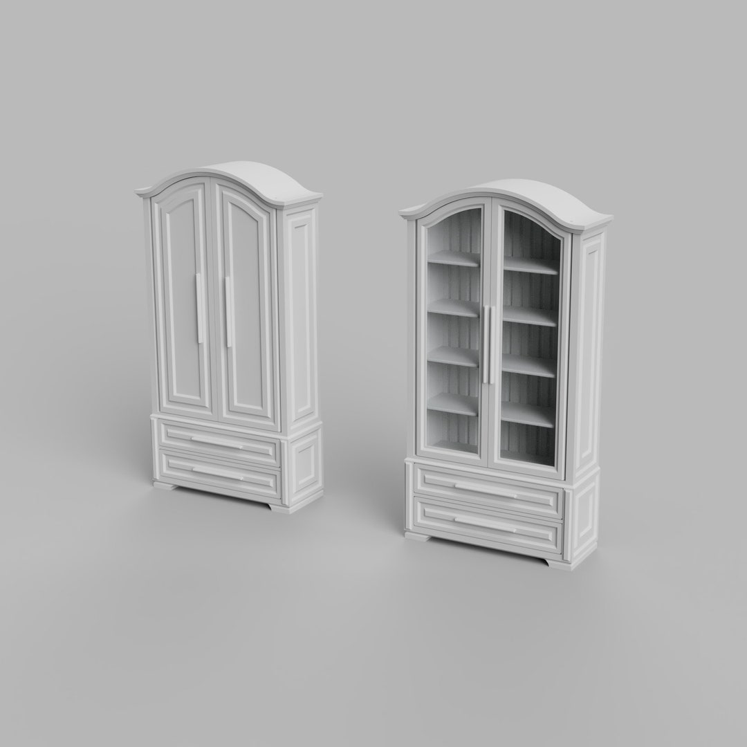 STL File - 1/12 Scale Miniature Cabinet STL for Dollhouses and ...