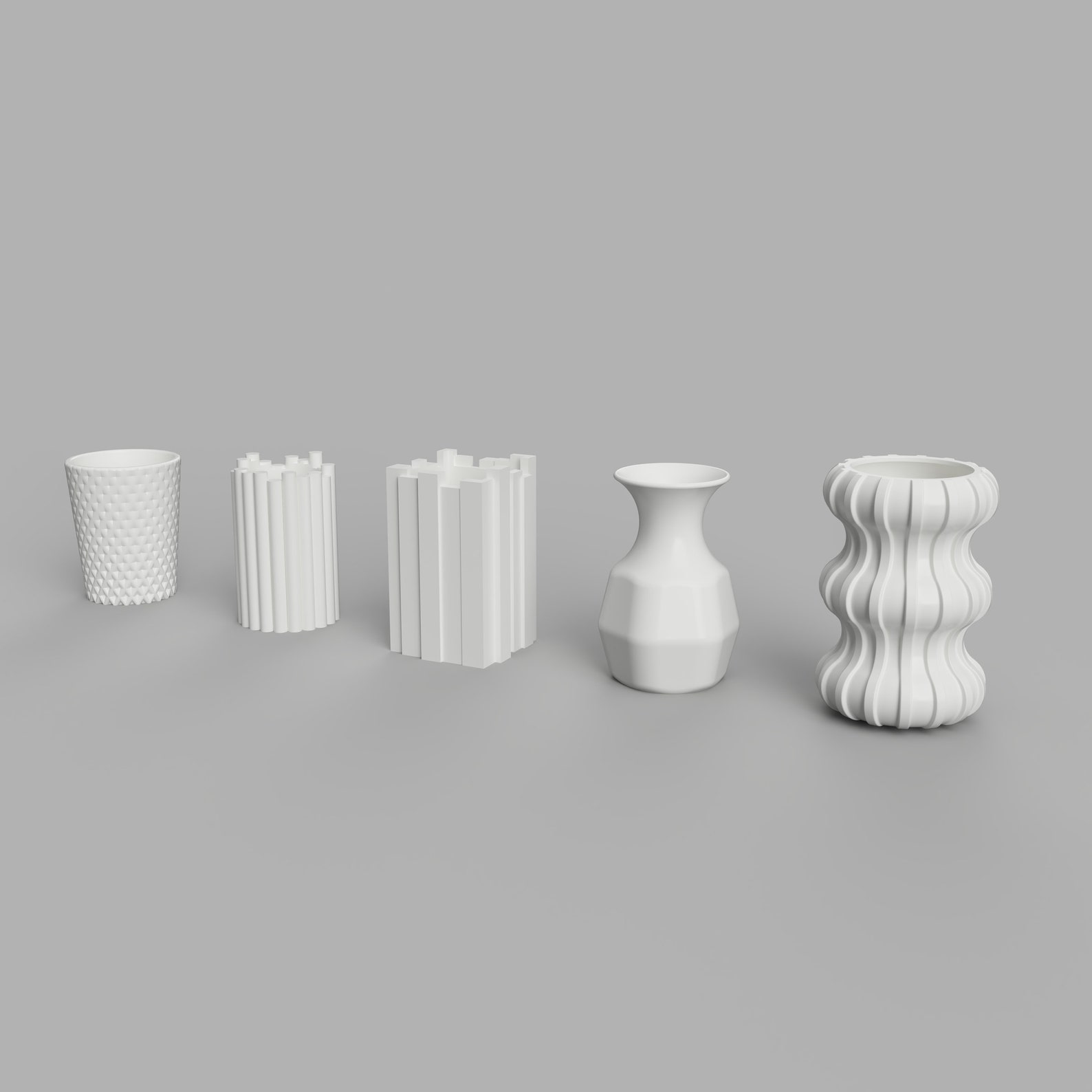 STL File - 1/12 Scale Modern Vase Set 4 - Set of 5 Miniature Vases for ...