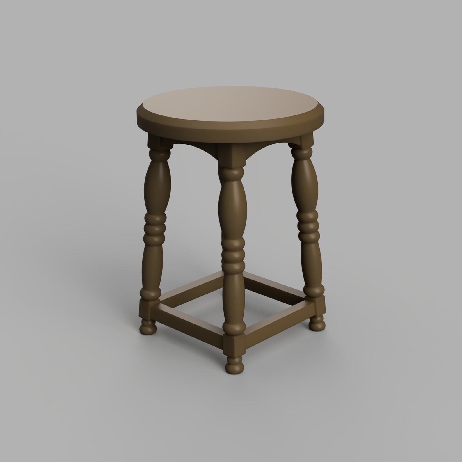 STL File - 1/12 Scale Miniature Wooden Stool STL for Dollhouses and ...