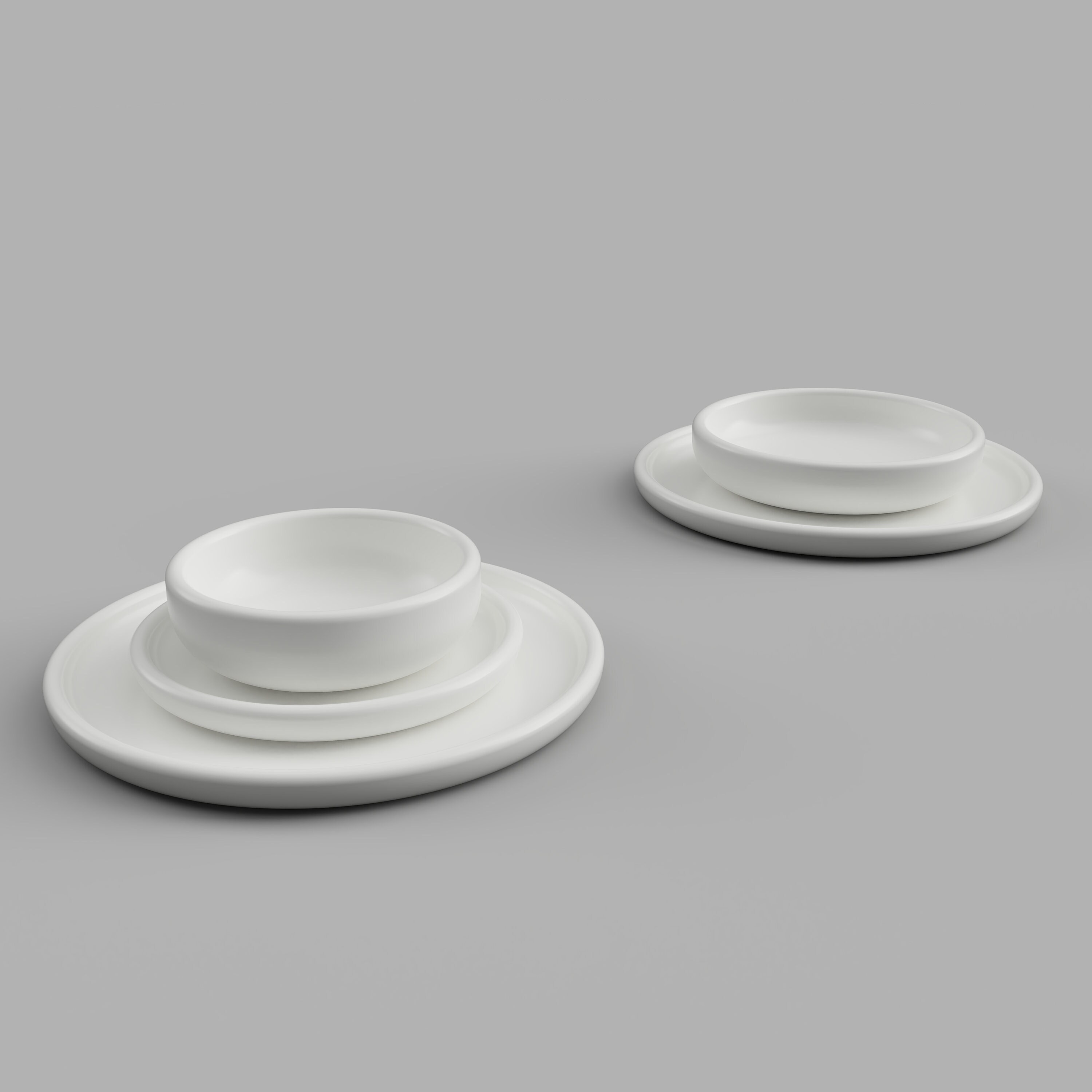 STL File 1/12 Scale Miniature Dinner Set 4 Pieces STL for Dollhouses ...