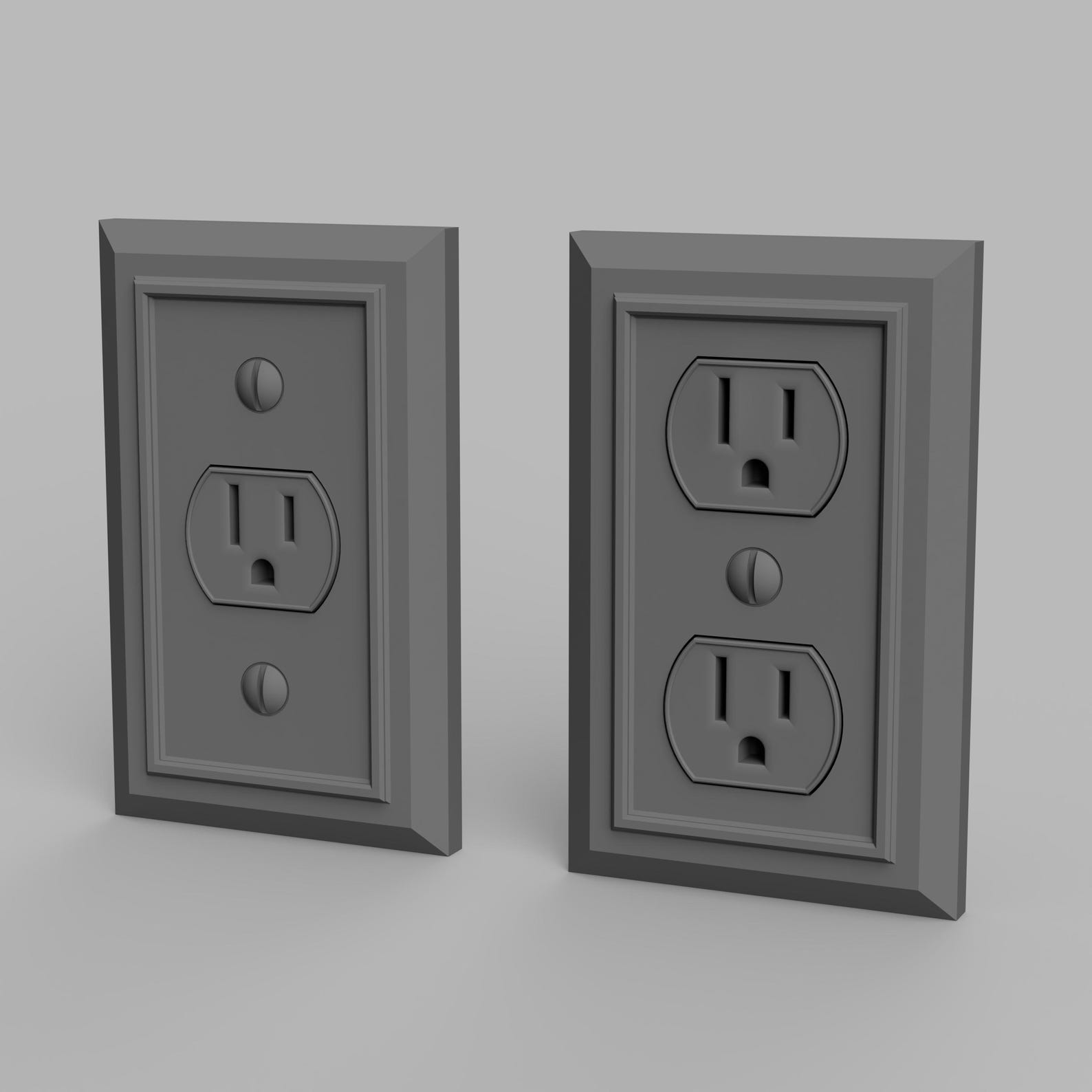 STL File - 1/12 Scale Miniature Power Socket STL Set for Dollhouses ...